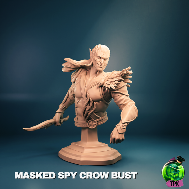 3D Printable Spy Crow Bust by TPK Lab