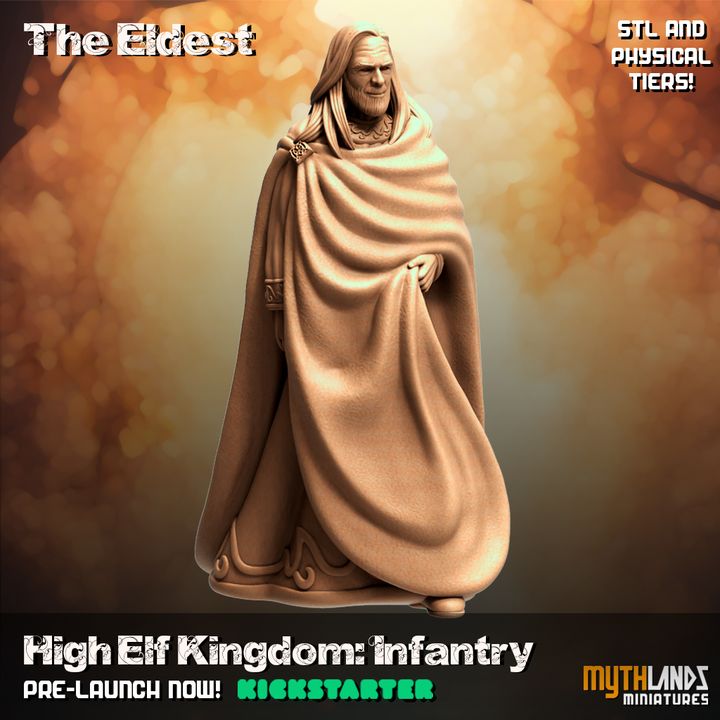 3D Printable High Elf Kingdom: The Eldest by Mythlands Miniatures
