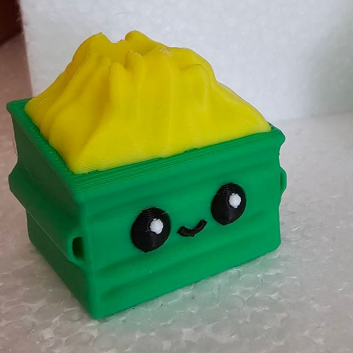 3D Printable Happy Dumpster Fire Straw Topper by Jambaby Designs