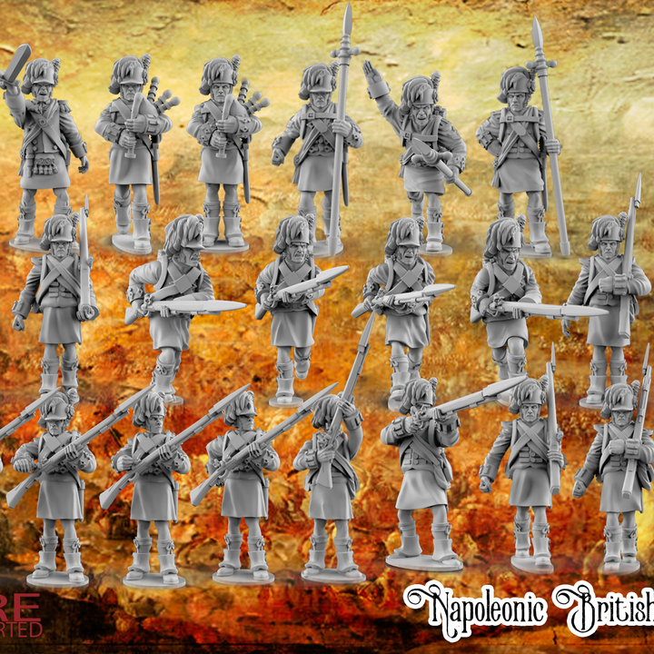 3D Printable Peninsular War British Highlanders by BattleCat Miniatures