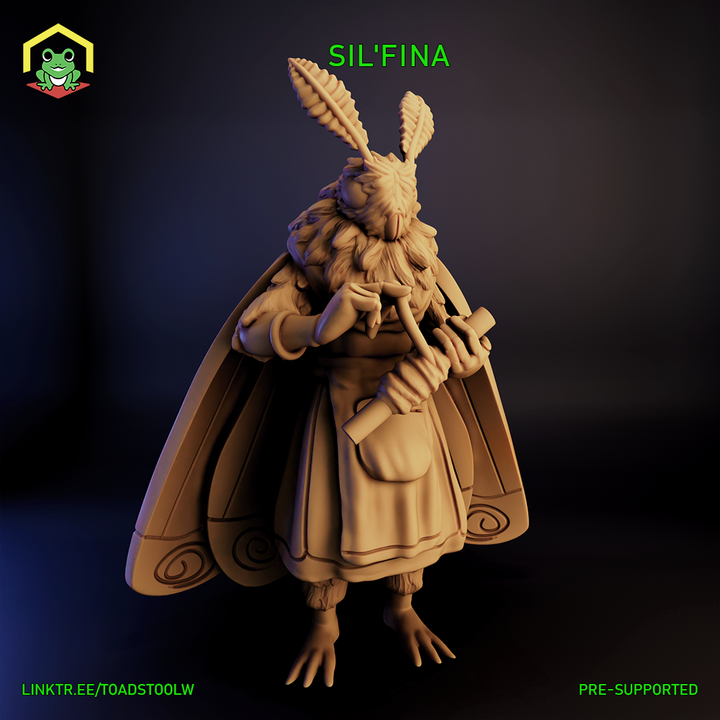 3D Printable Sil'fina - the cloth and silk vendor by The Toadstool Weaver