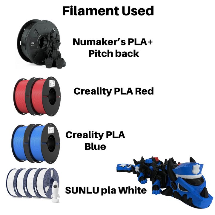 3D Printable Mini Police Dragon by Steven Wolf Studio