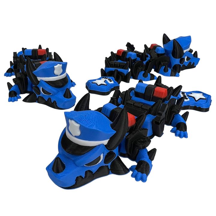 3D Printable Mini Police Dragon by Steven Wolf Studio