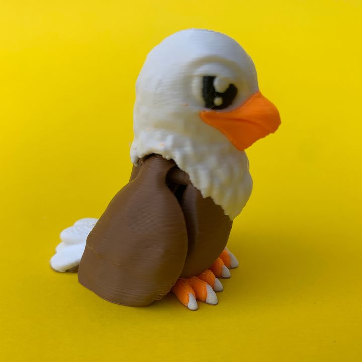 3D Printable Flexi Bald Eagle, Articulated Bird by Cylix3D