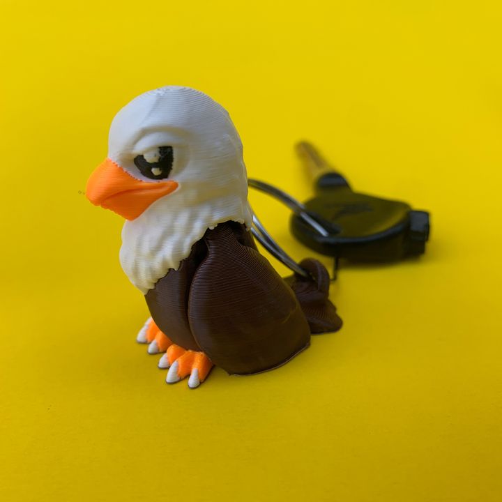 3D Printable Flexi Bald Eagle, Articulated Bird by Cylix3D
