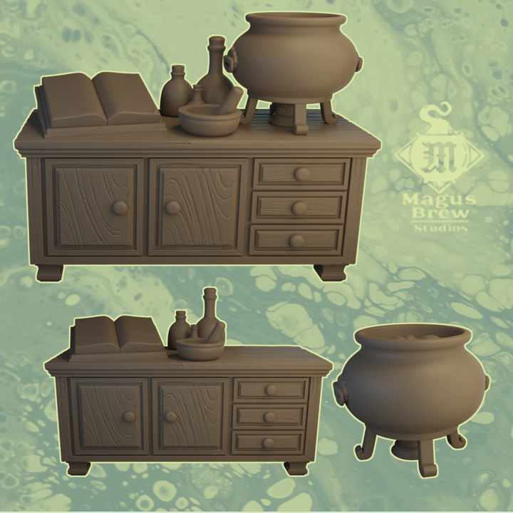 3D Printable Alchemist-Hideout-Book Nook Base 32mm72mmScale by Magus ...