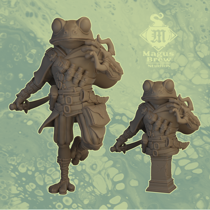3D Printable Frog-Kin Rogue-32mm&72mm Scale and 72mm Bust by Magus Brew ...