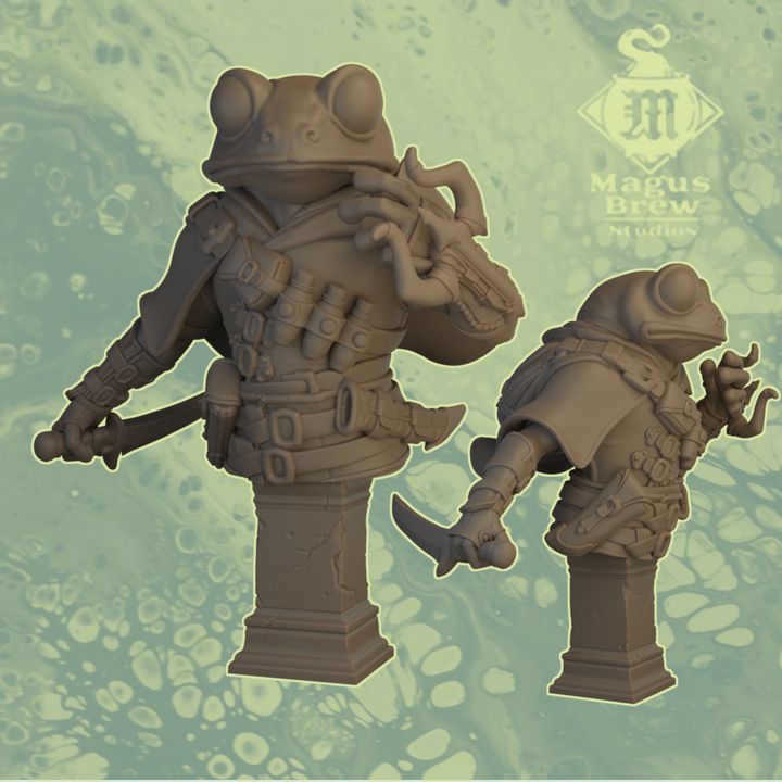 3D Printable Frog-Kin Rogue-32mm&72mm Scale and 72mm Bust by Magus Brew ...