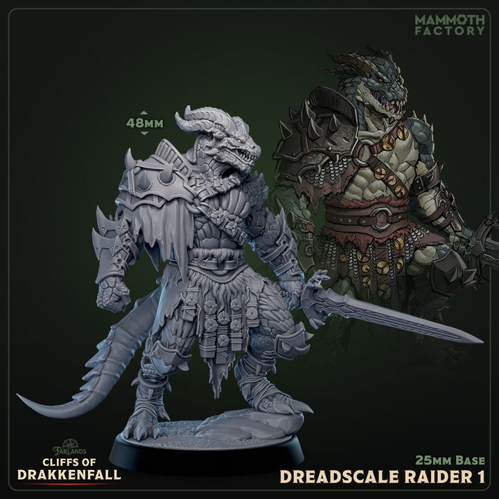 3D Printable Dreadscale Raiders - Dragonborn (5 Models) by Mammoth Factory
