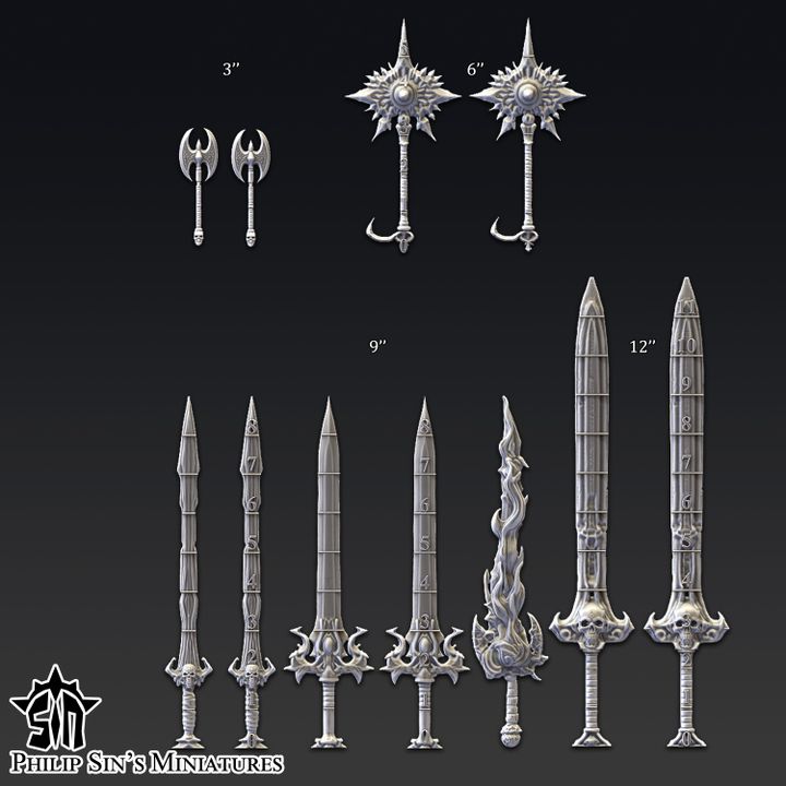 3D Printable Wargame Rulers (3/6/9/12 inch) by Sin's Miniatures