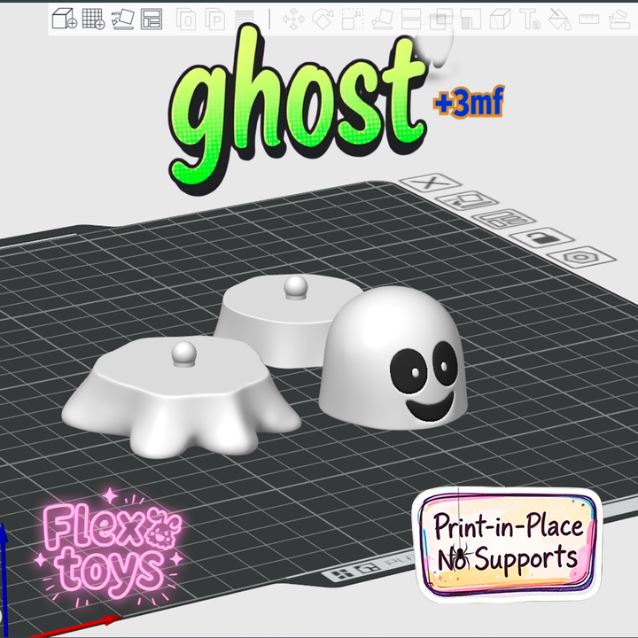 3D Printable Flexi Ghost – Halloween Print-in-Place Ghost with Rotating ...