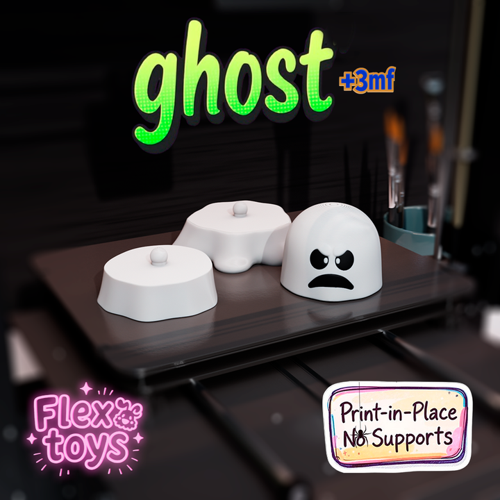 3D Printable Flexi Ghost – Halloween Print-in-Place Ghost with Rotating ...