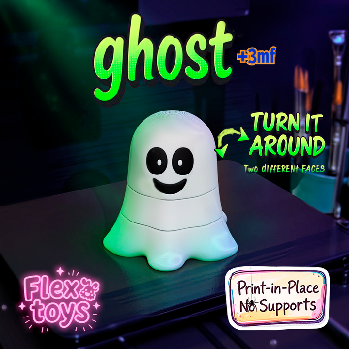 3D Printable Flexi Ghost – Halloween Print-in-Place Ghost with Rotating ...