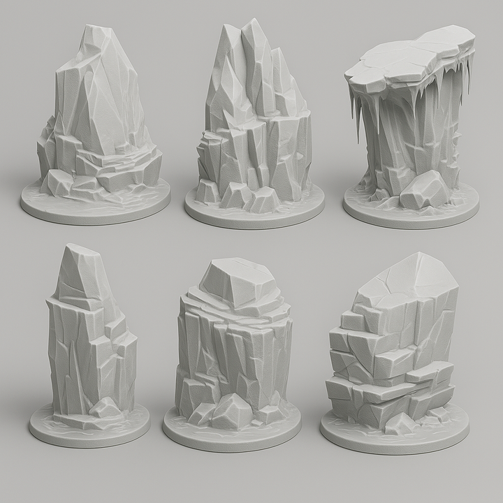 3D Printable Ice Spire Formations Set – Frost Terrain Scatter STL by ...