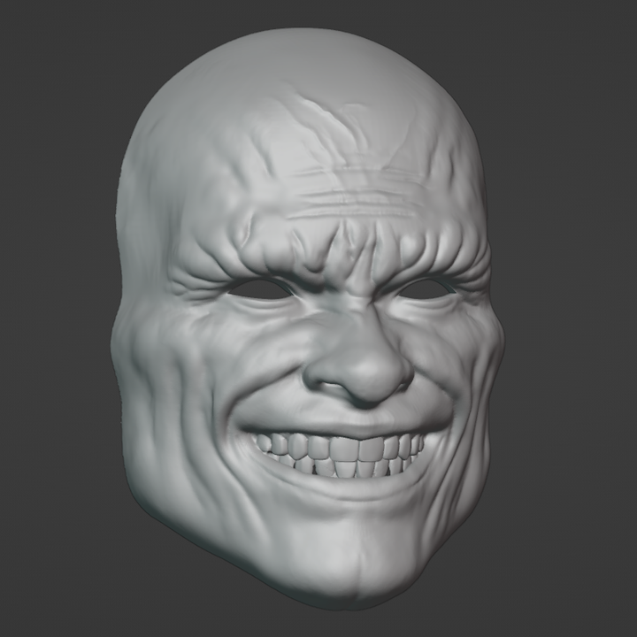 3D Printable Smiling Monster Mask 3d Stl File | Smiling Monster Mask ...