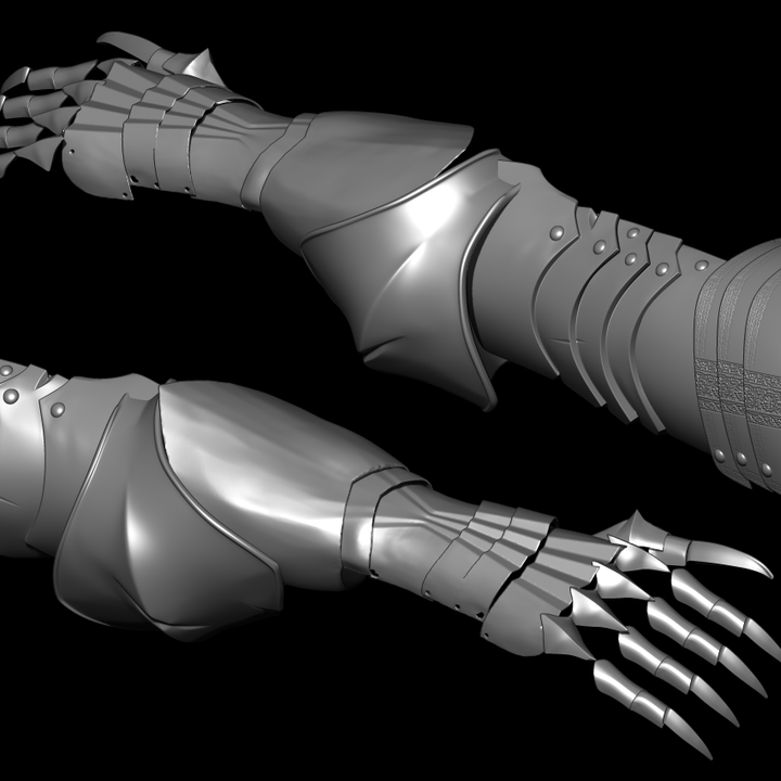 3D Printable ARM ARMOR DARK CRUSADER – LORDS OF THE FALLEN DAMASCENED ...