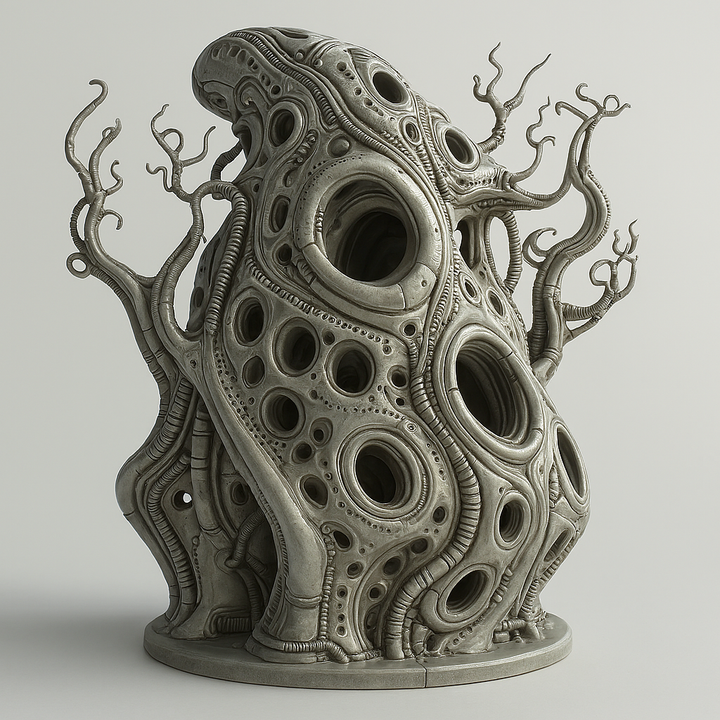 3D Printable Alien Nest Hive – Biomechanical Terrain STL by WarForge