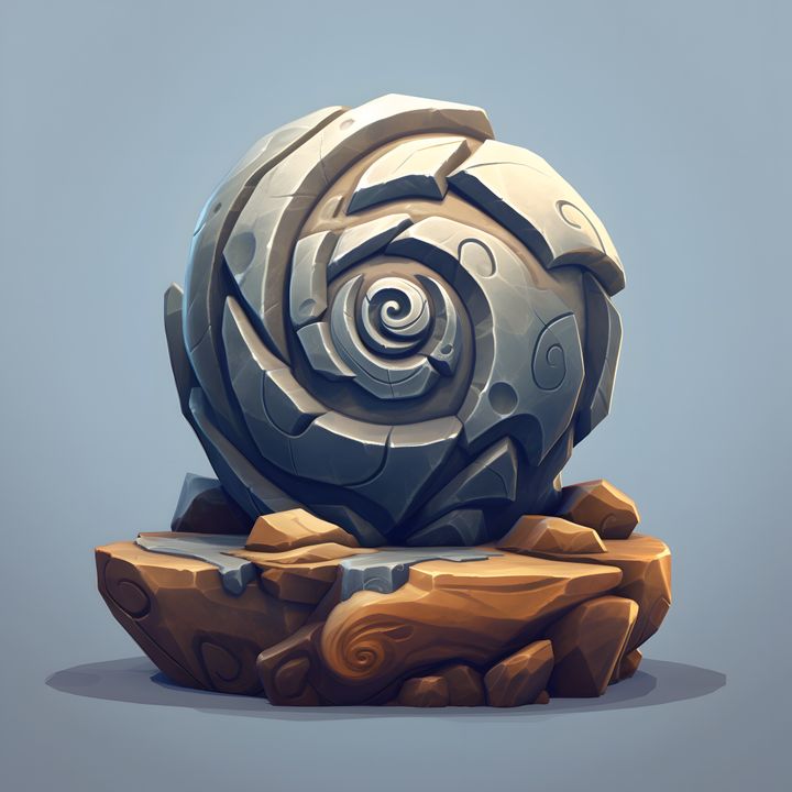 3D Printable Ancient Spiral Stone Relic – Fantasy 3D Print Model by ...