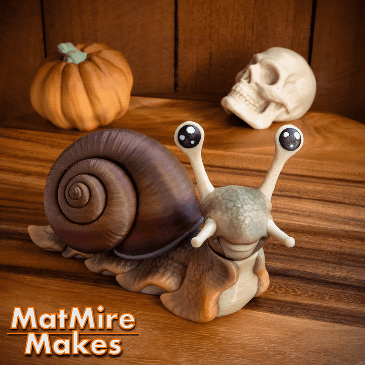 3D Printable Snail & Slug with Holiday Extras, Articulated fidget ...