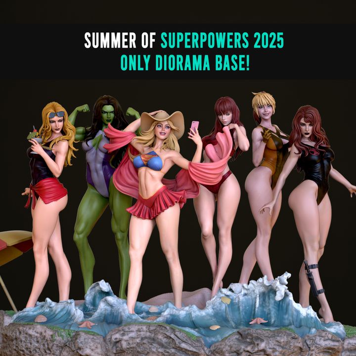3D Printable Summer Of Super Powers 2025 Diorama Base by OXO3D Figures
