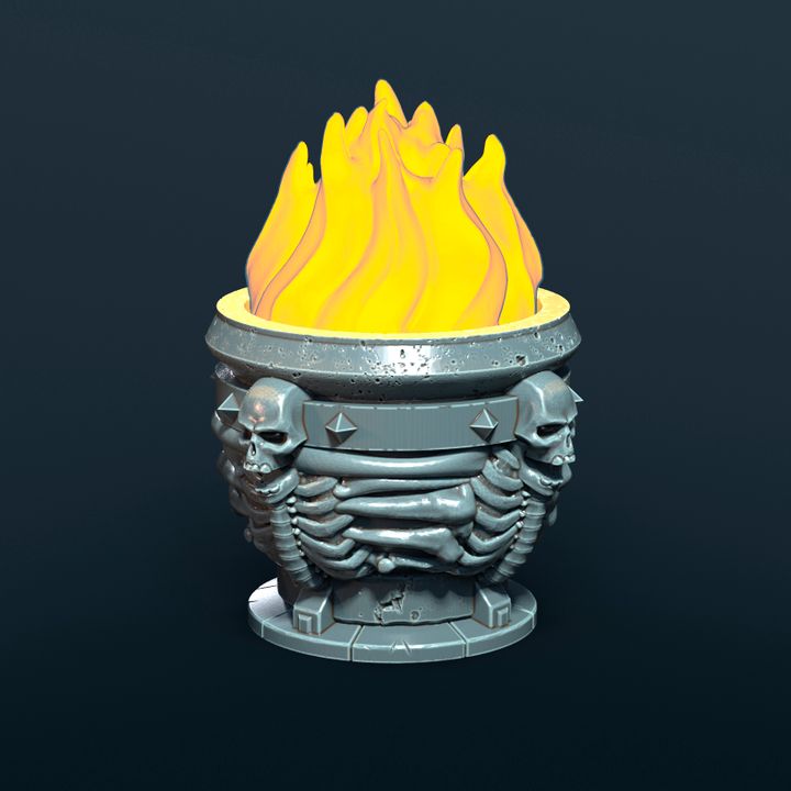 3D Printable LED Skeleton Brazier by Moonshine Miniatures