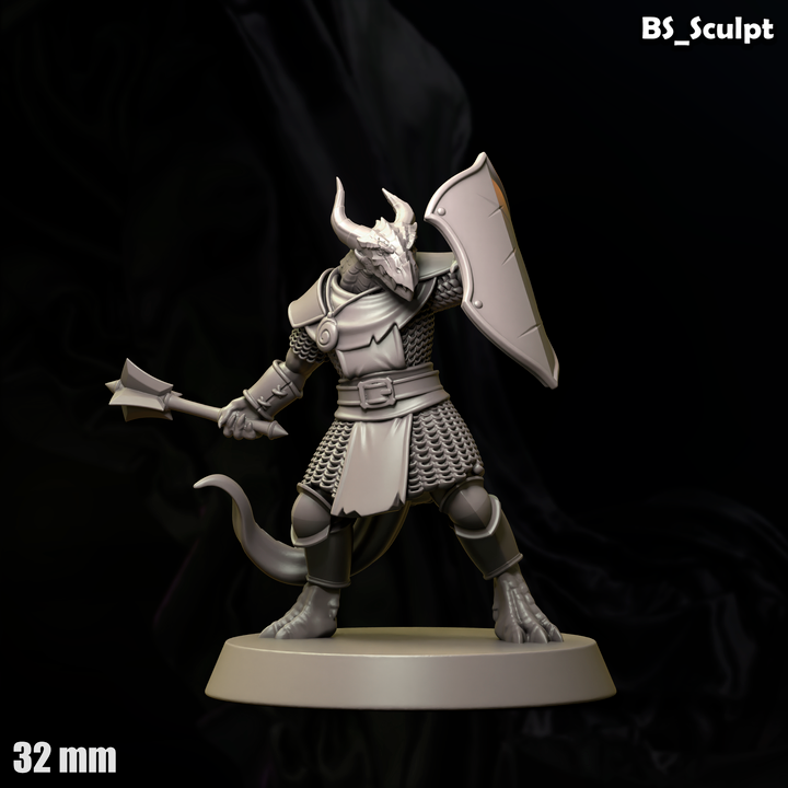 3D Printable Dragonman Cleric by BS-Sculpt Bulat