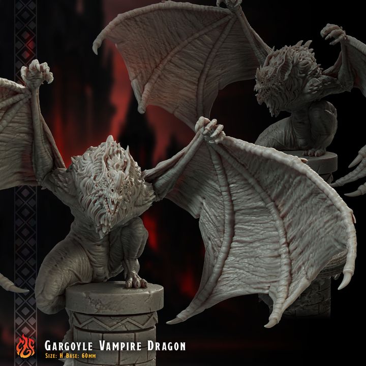 3D Printable Gargoyle Vampire Dragon by Crippled God Foundry