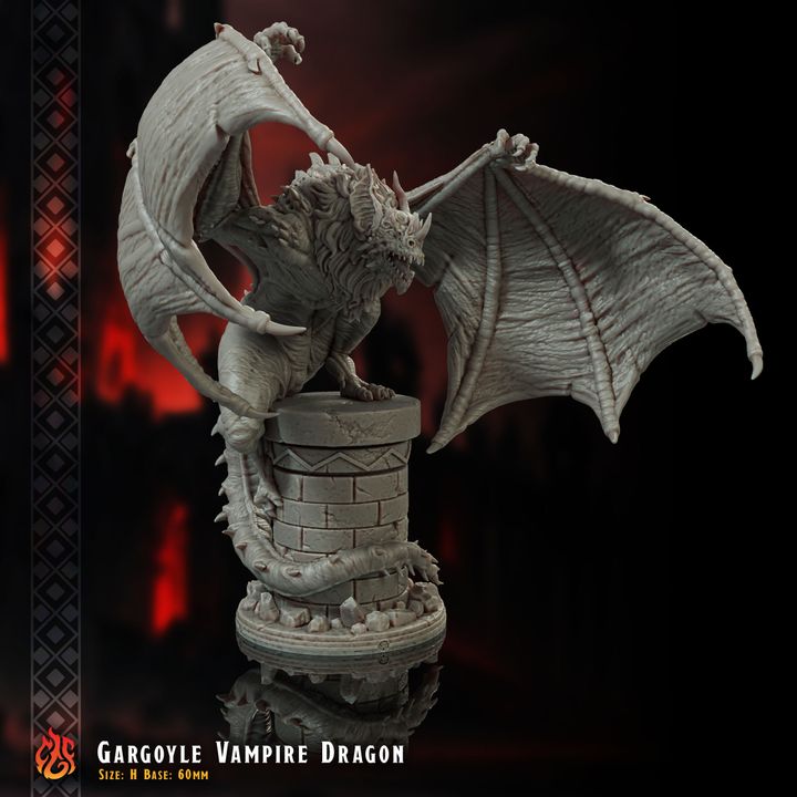 3D Printable Gargoyle Vampire Dragon by Crippled God Foundry