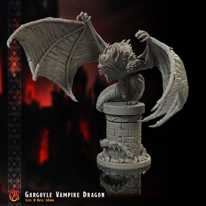 3D Printable Gargoyle Vampire Dragon by Crippled God Foundry