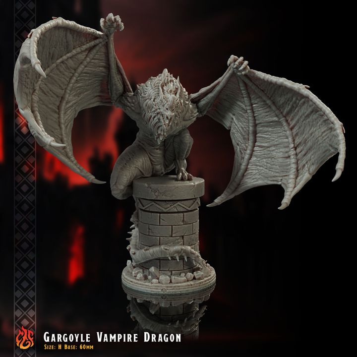 3D Printable Gargoyle Vampire Dragon by Crippled God Foundry