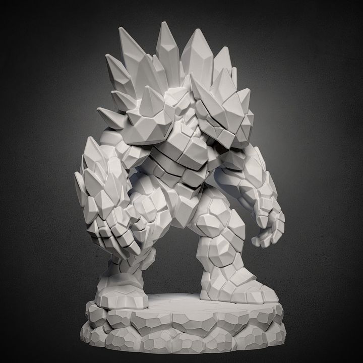 3D Printable Crystal Golem by Iron-Mesh-3D