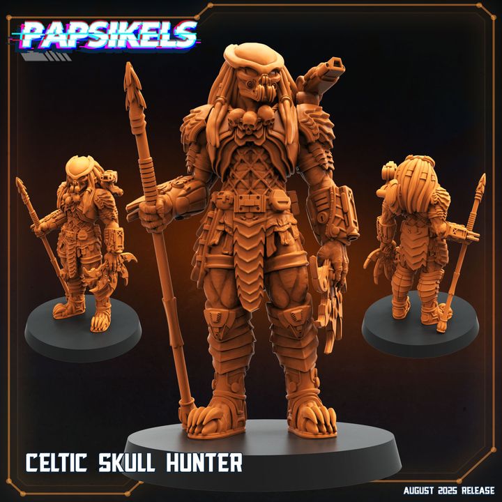 3D Printable CELTIC SKULL HUNTER by PAPSIKELS MINIATURES
