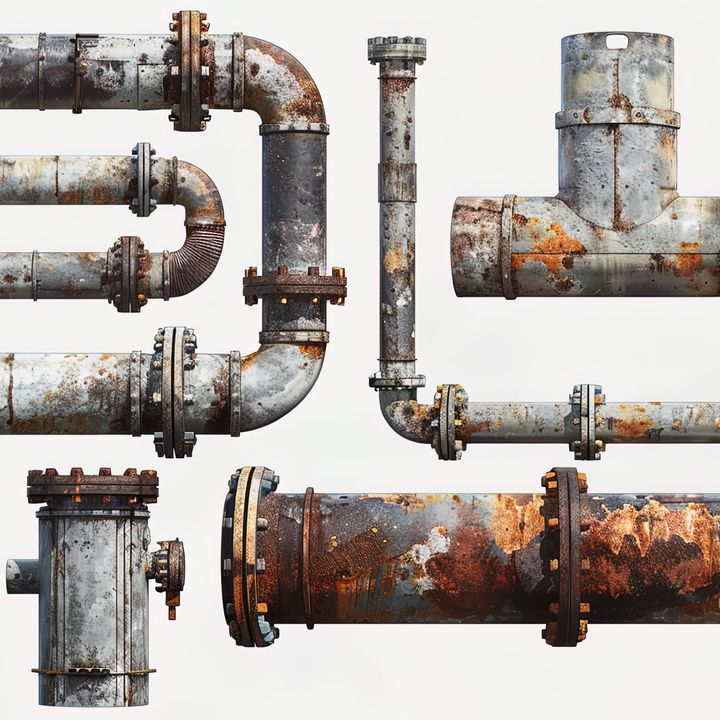 3D Printable Rusty Pipes: Sci-Fi 3D Print STL Models by WarForge