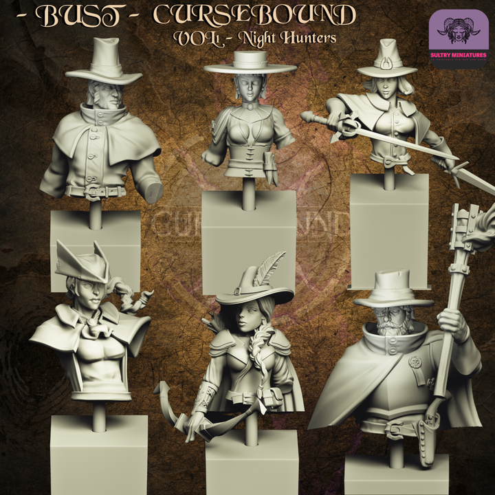 3D Printable Sultry Miniatures - CurseBound Vol.1- Night Hunters ...