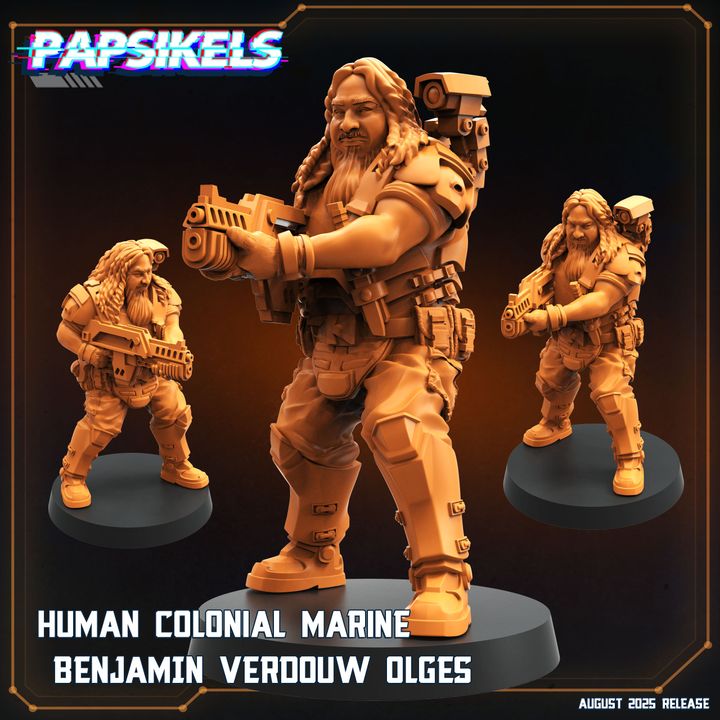 3D Printable HUMAN COLONIAL MARINE BENJAMIN VERDOUW OLGES by PAPSIKELS ...