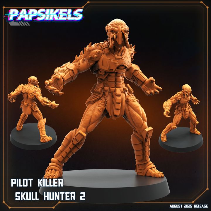 3D Printable PILOT KILLER SKULL HUNTER by PAPSIKELS MINIATURES