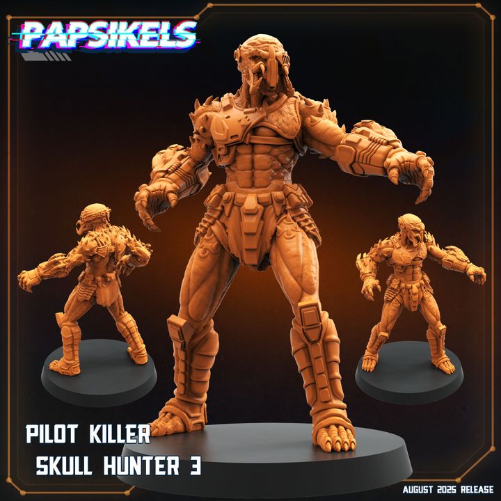 3D Printable PILOT KILLER SKULL HUNTER by PAPSIKELS MINIATURES