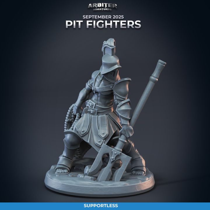 3D Printable Arbiter Miniatures September 2025 Pit Fighters Supportless ...