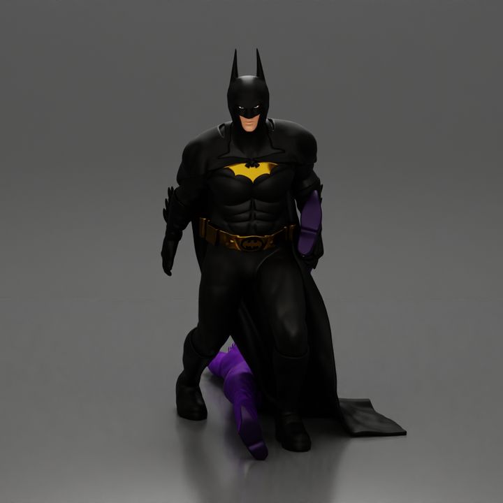 3D Printable Batman dragging Joker by leg after defeating him in battle ...