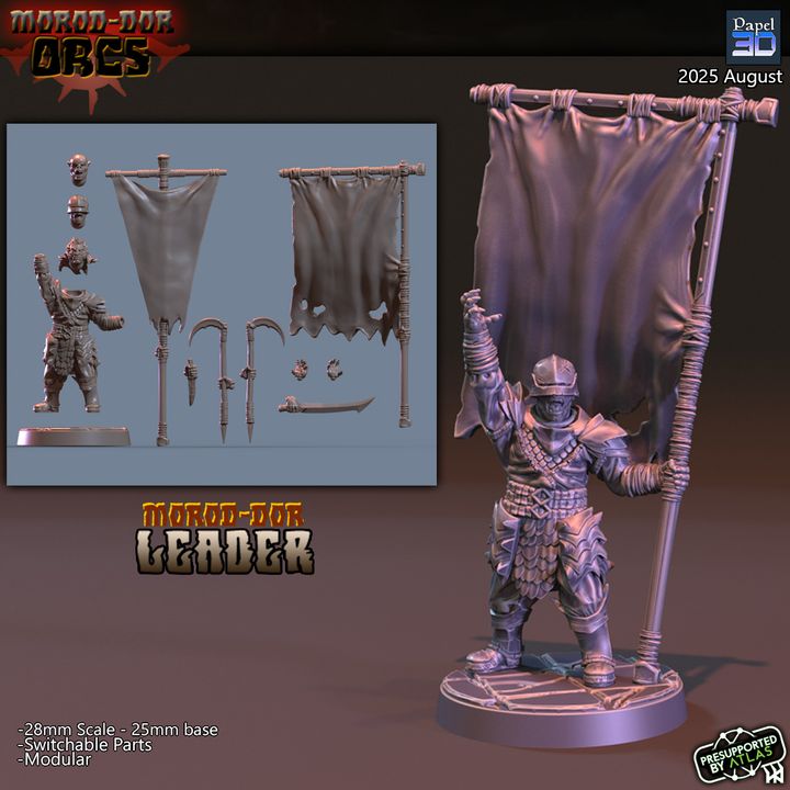 3D Printable Morod-Dor Orc Leader by Papel 3D