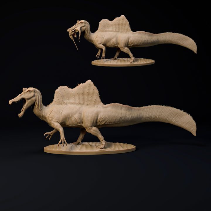 3D Printable Spinosaurus 1-35 scale pre-supported dinosaur by Dino and Dog