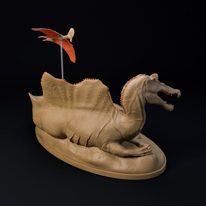 3D Printable Spinosaurus resting 1-35 scale pre-supported dinosaur by ...