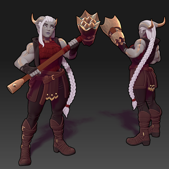 3D Printable Quni the Breaker by Twin Goddess Miniatures