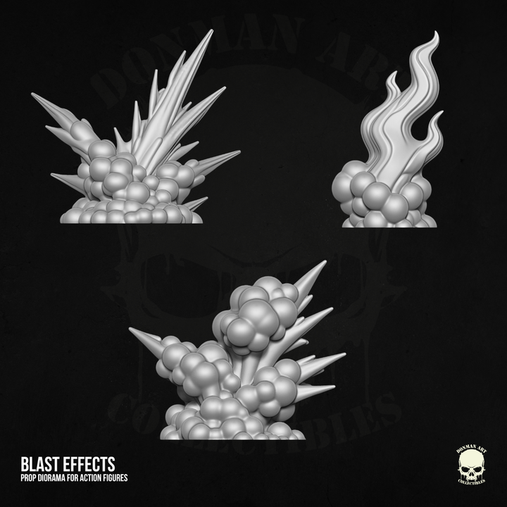 3D Printable Blast Effects STL Files for Action Figures by Esteban ...