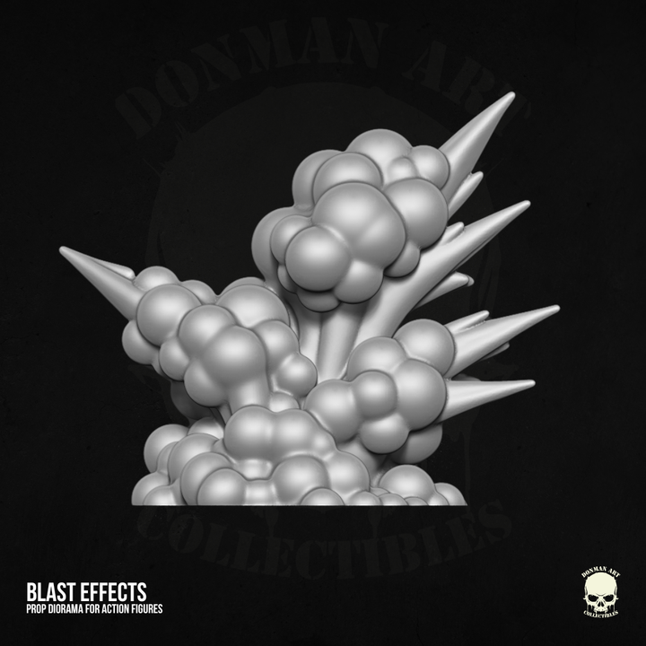 3D Printable Blast Effects STL Files for Action Figures by Esteban ...