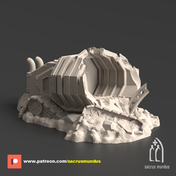 3D Printable The Plains of Tursk, Techno-Nomad Graveyard by Sacrusmundus