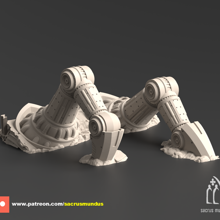 3D Printable The Plains of Tursk, Techno-Nomad Graveyard by Sacrusmundus
