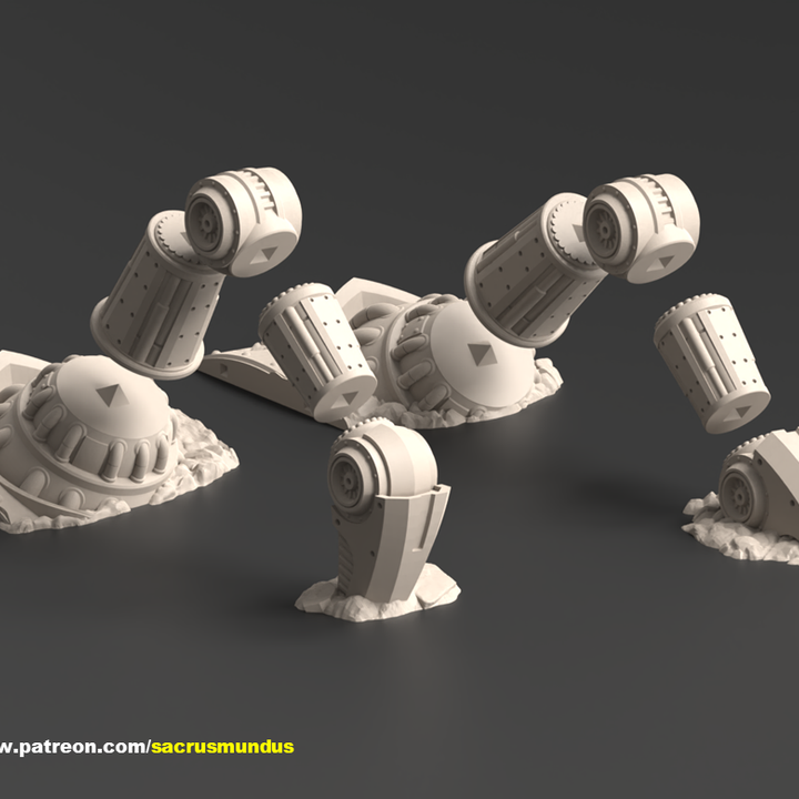 3D Printable The Plains of Tursk, Techno-Nomad Graveyard by Sacrusmundus