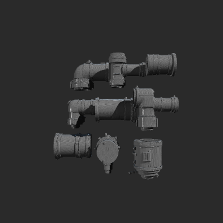 3D Printable 9 Sci-Fi Pipes STL: 3D Printable Miniatures by WarForge