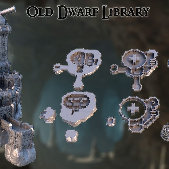 3D Printable Old Dwarf Library - Tabletop Terrain - 28 MM by MiniatureLand
